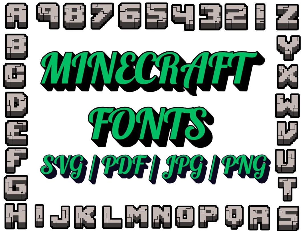 Minecraft Font SVG Bundle, Gamer Number, Digit, Alphabets Cut Files ...