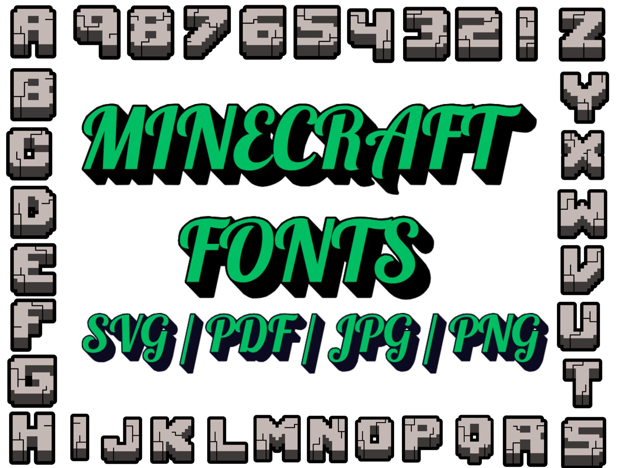 Minecraft Font SVG Bundle, Gamer Number, Digit, Alphabets Cut Files ...