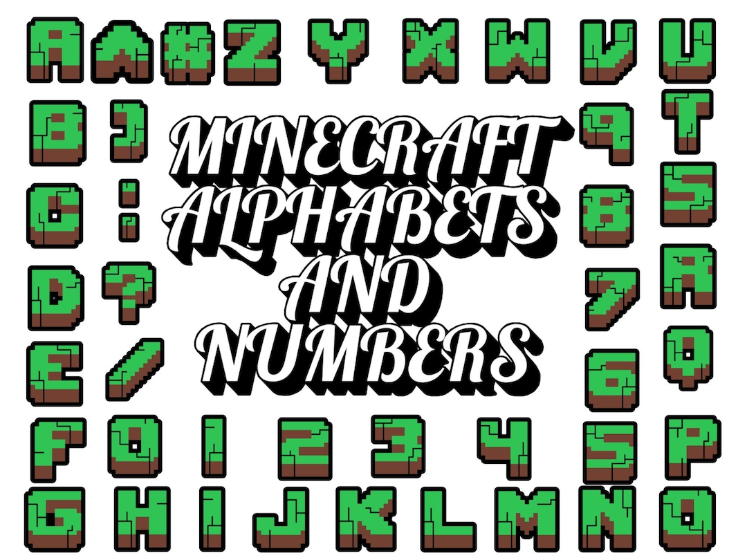Minecraft Font SVG Bundle, Gamer Alphabet Cut Files, Pixel Font SVG ...