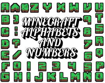 Minecraft Font SVG Bundle, Gamer Alphabet Cut Files, Pixel Font SVG ...