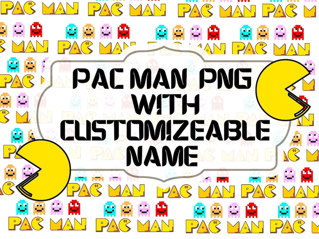 Retro Arcade Custom Name Sticker: Pac-man Style Decal (digital Download ...