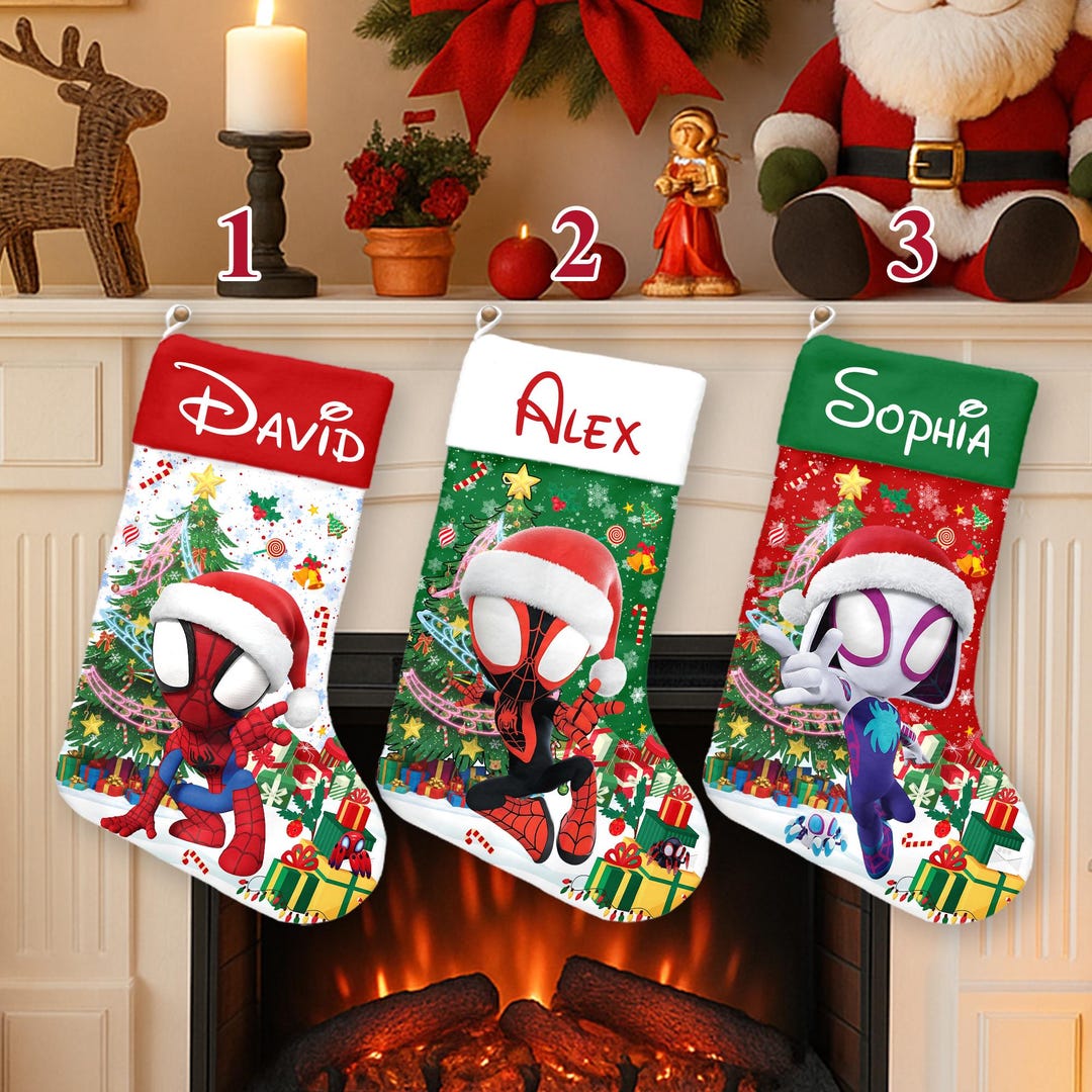Personalized Spidey and His Amazign Friends Stockings, Disney Family ...