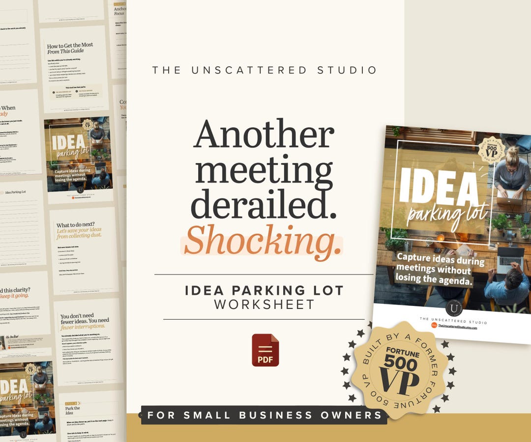 Idea Parking Lot Worksheet for Meetings | Capture Ideas Without Losing ...