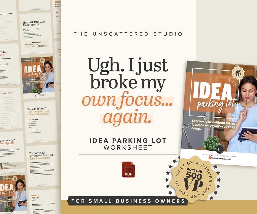 Idea Parking Lot Worksheet | Capture Ideas Without Losing Focus ...