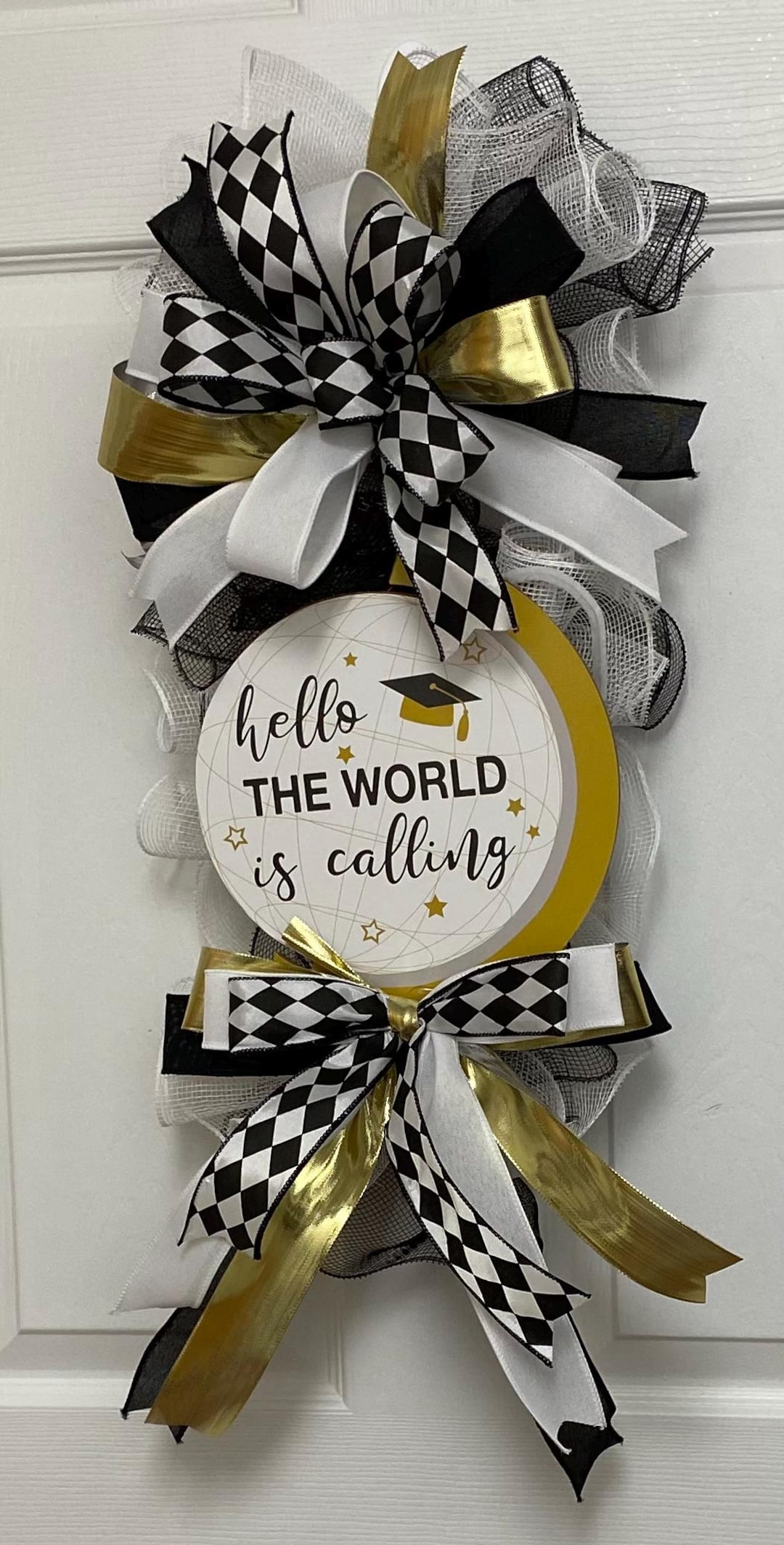 Graduation Swag/wreath, Graduation Decor, Graduation Gift, Gold and ...