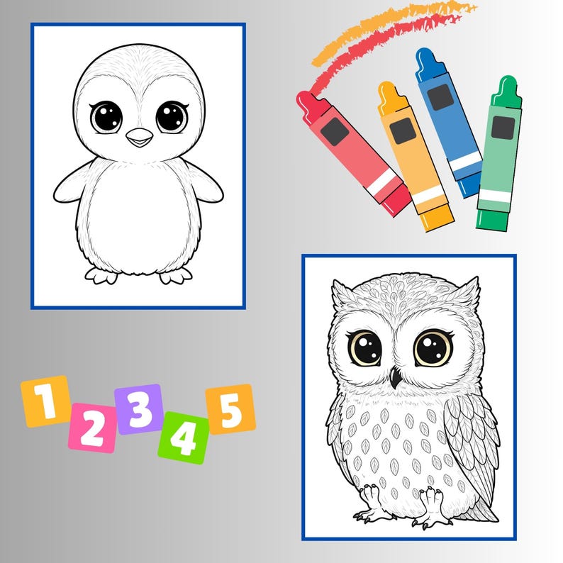 Chibi Animal Coloring Page: Fun Printable Art for Kids (digital ...