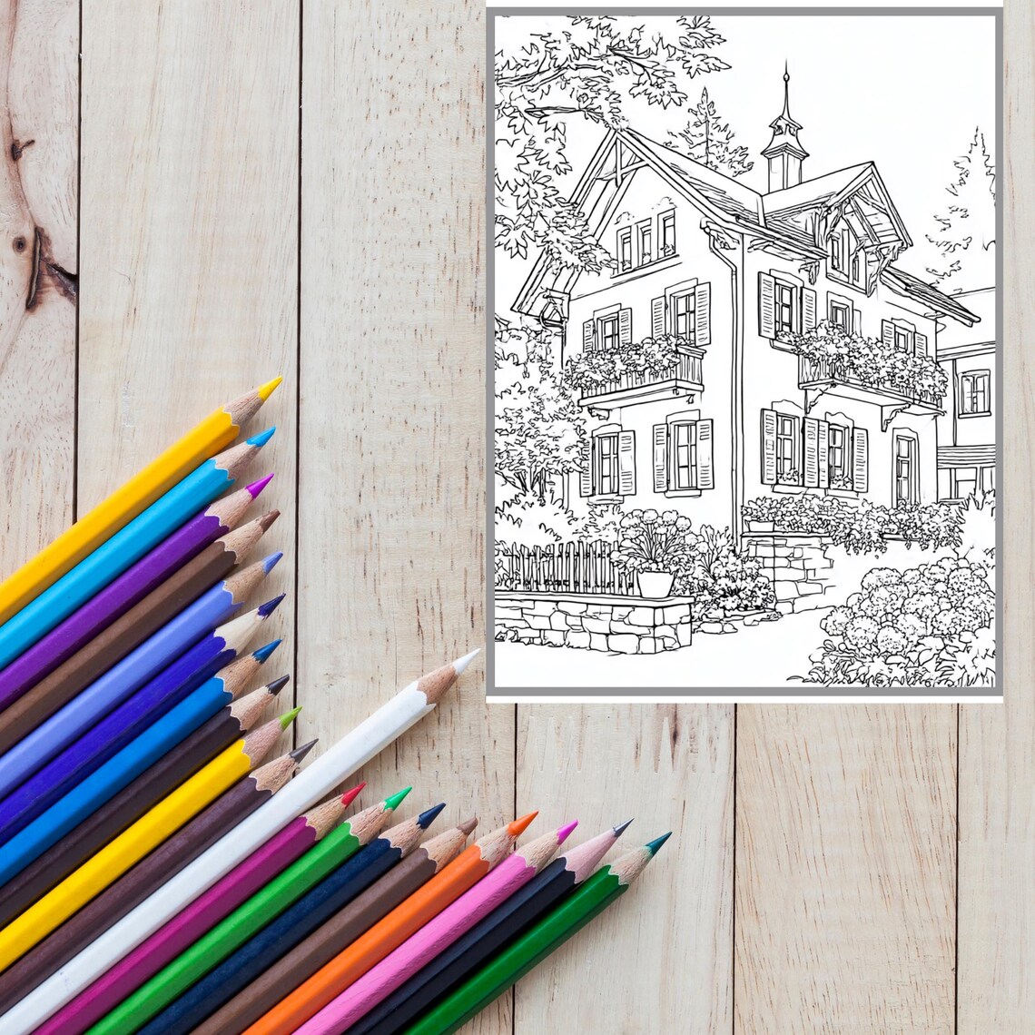 Printable House Coloring Pages, Cozy Cottage, Dream Home, Realistic ...