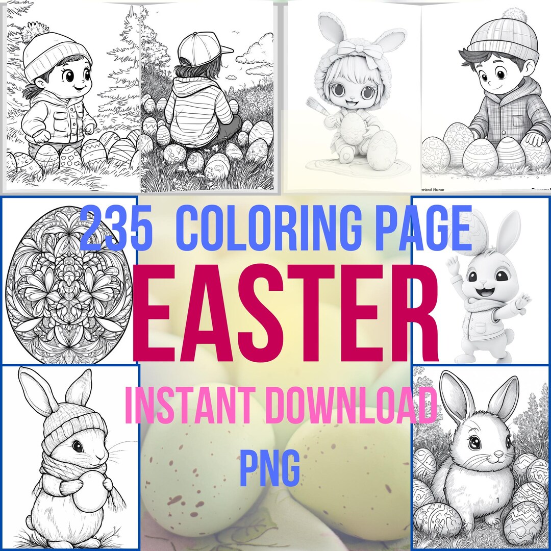 Easter Coloring Pages Bundle, 235 Printable Designs for Adults ...