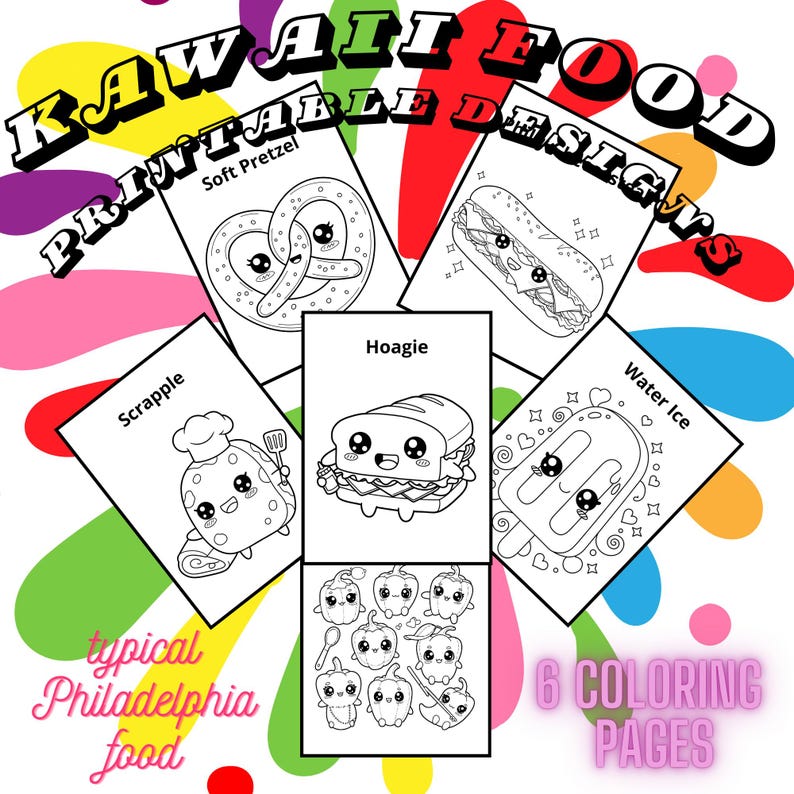 Kawaii Food Coloring Pages | Cute Printable Designs for Relaxation ...