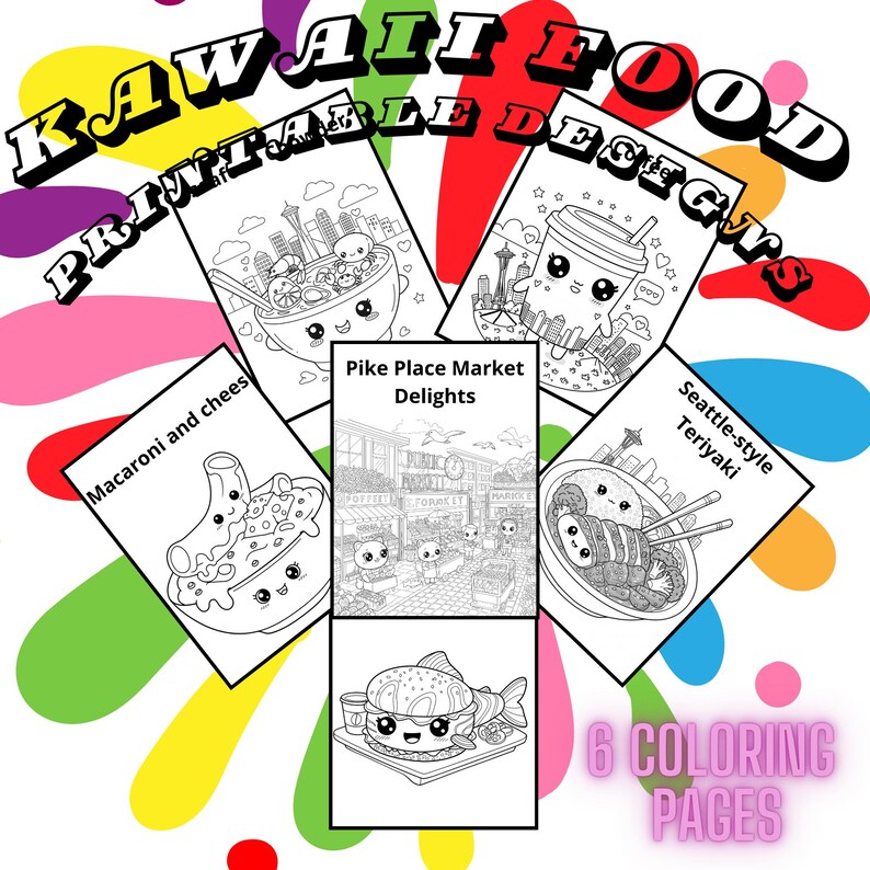 Kawaii Food Coloring Pages | Cute Printable Designs for Relaxation ...