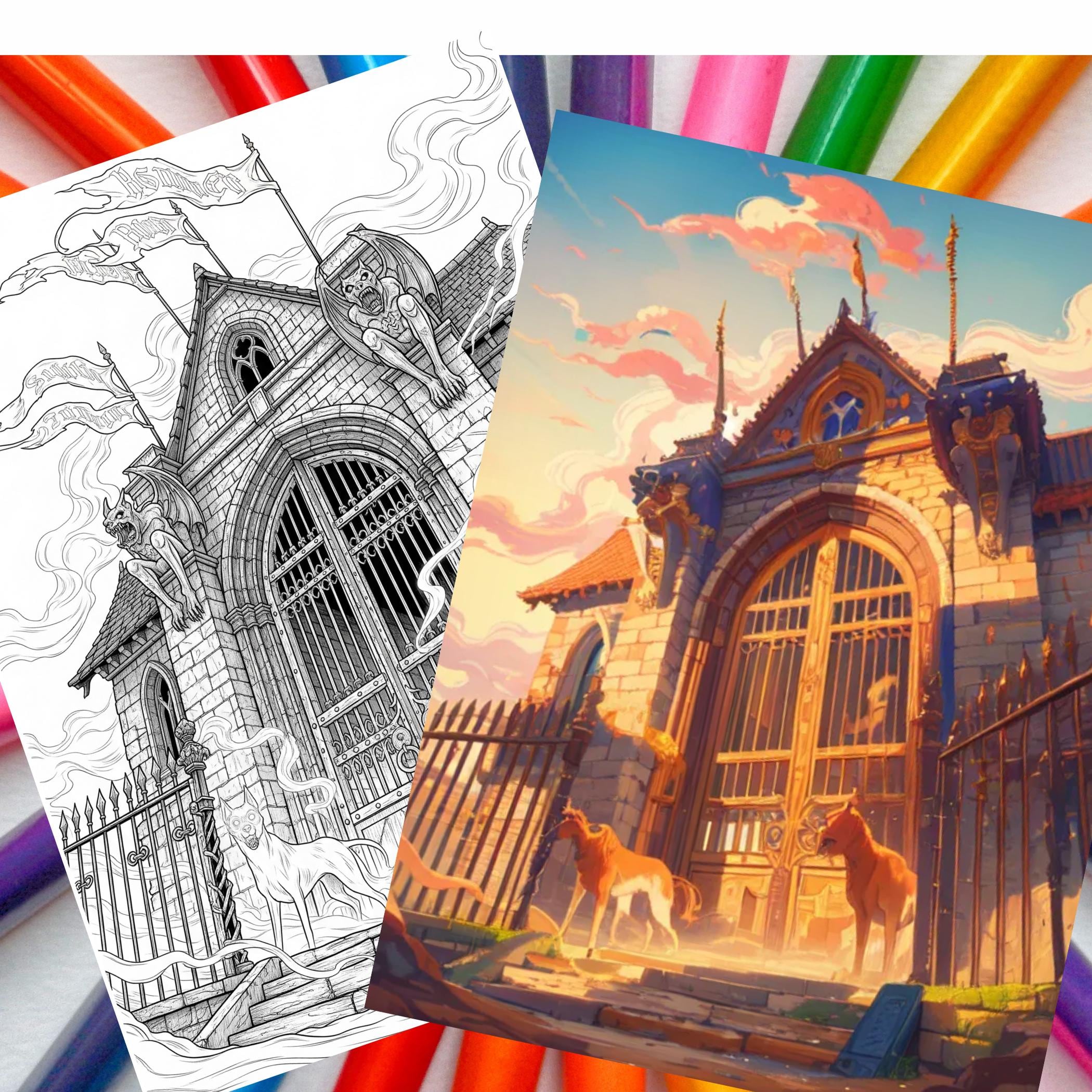 Printable House Coloring Pages: Fantasy & Realistic Homes (60 Pages ...