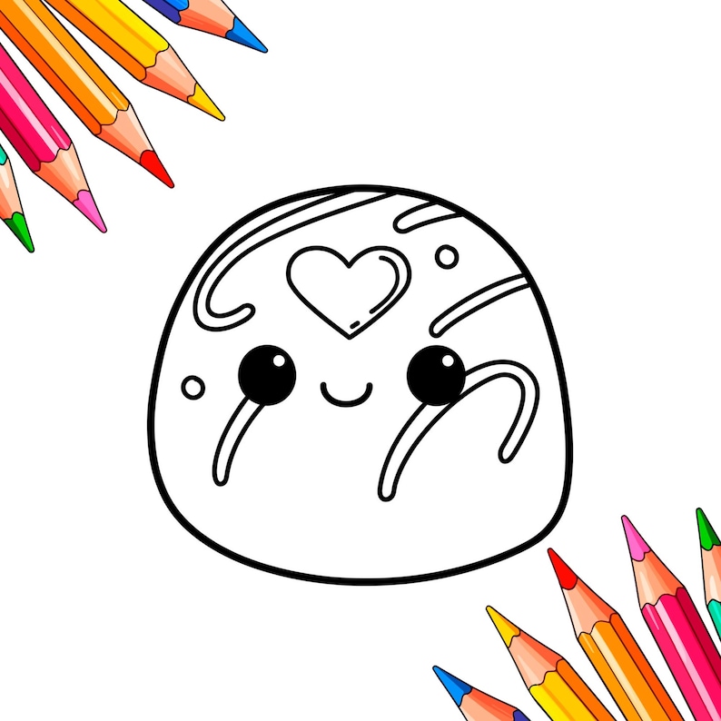 Kawaii Food Coloring Pages | Cute Art Therapy (digital Download) - Etsy