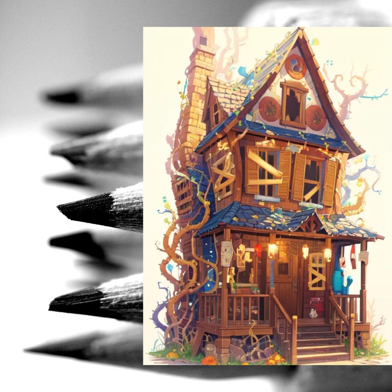 Printable House Coloring Pages: Fantasy & Realistic Homes (60 Pages ...