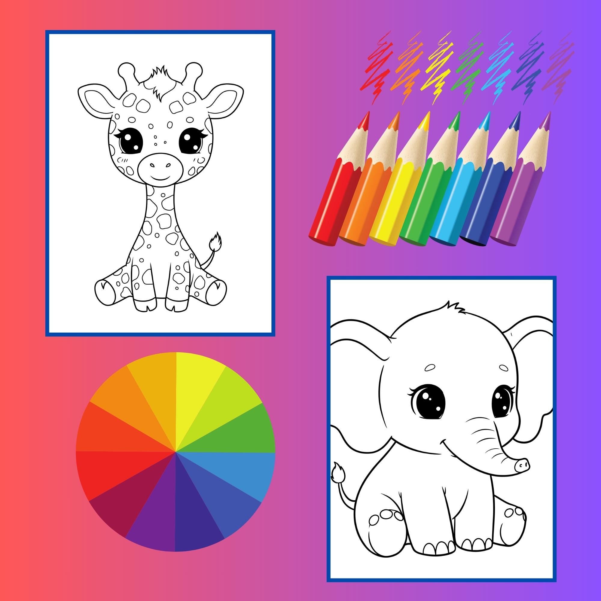 Chibi Animal Coloring Page: Fun Printable Art for Kids (digital ...