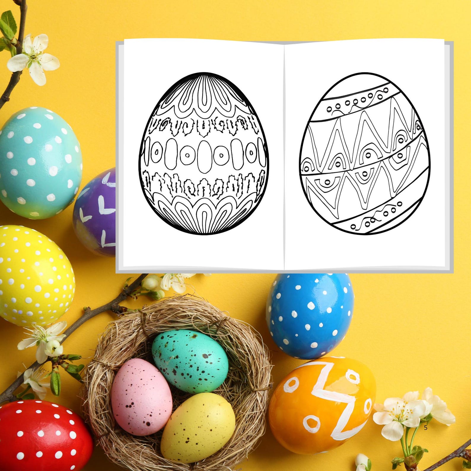 Intricate Easter Egg Coloring Page: Relaxing Art (printable) - Etsy