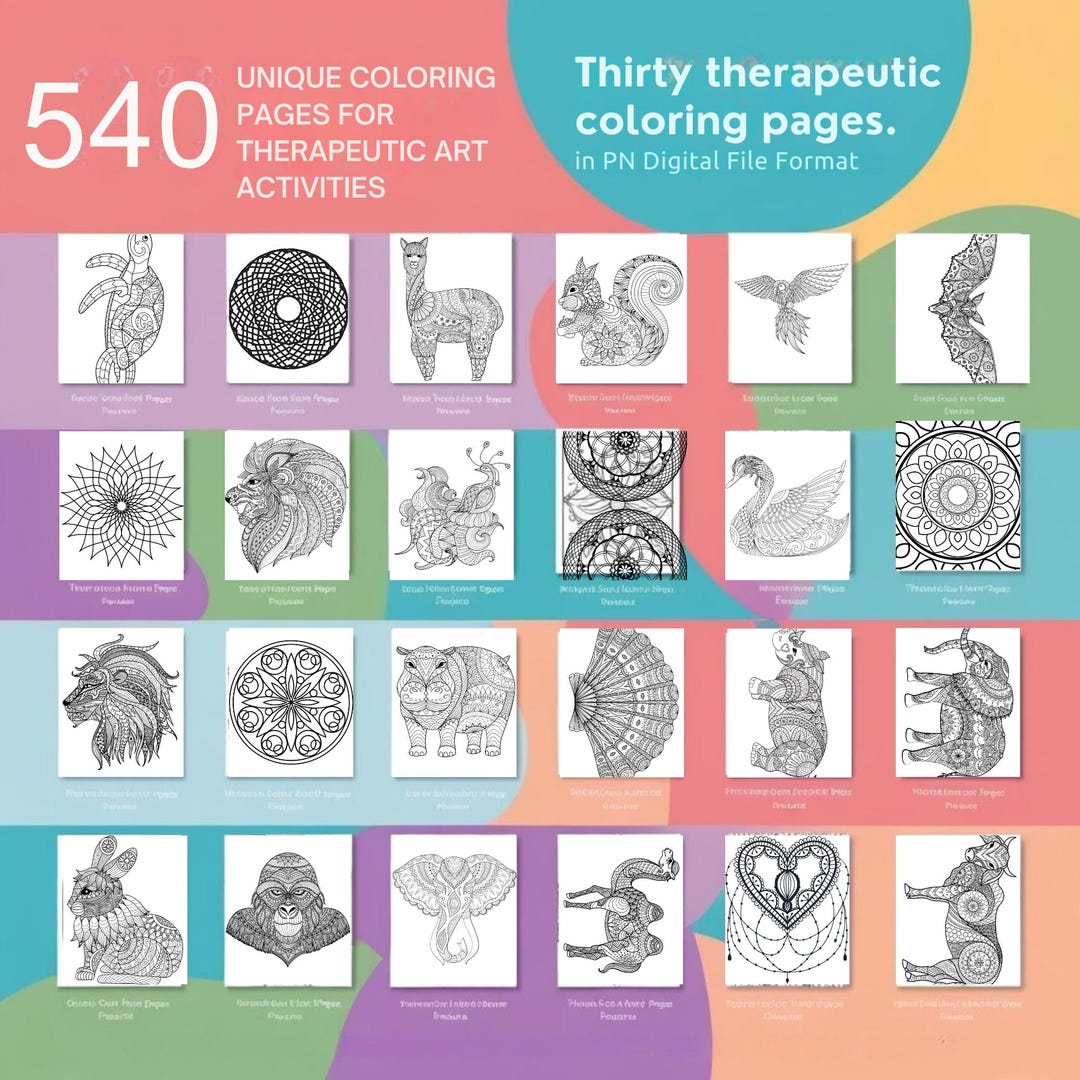 540 Mandala Coloring Pages: Therapeutic Art for Relaxation (PDF ...
