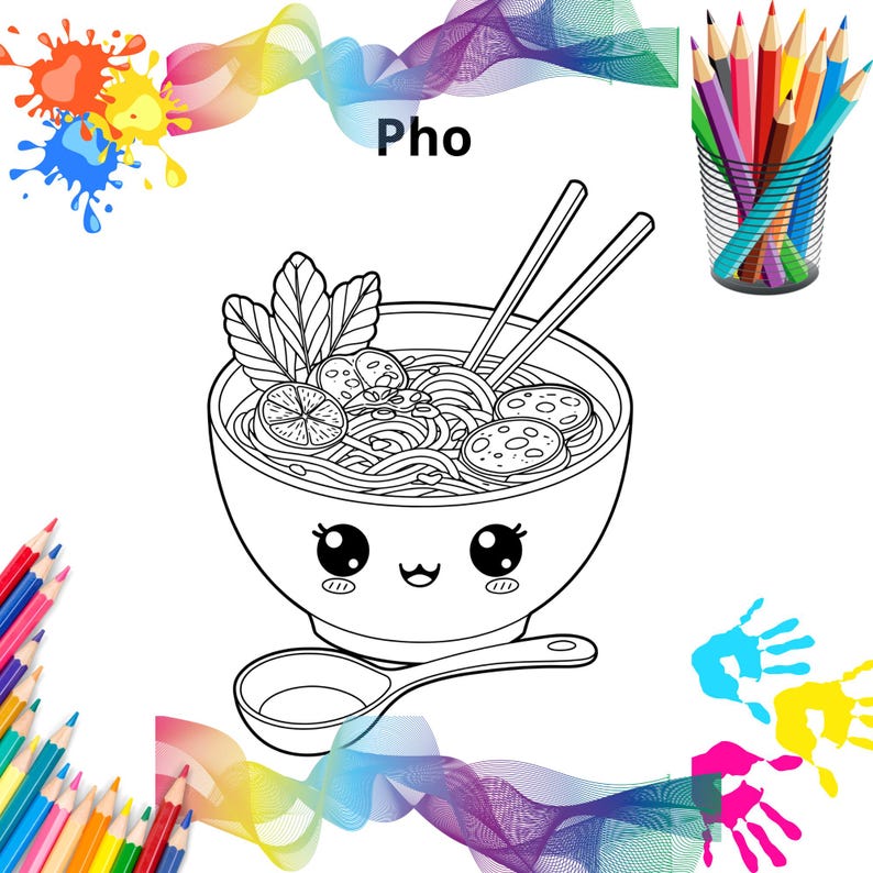 Kawaii Food Coloring Pages | Cute Printable Designs for Relaxation ...