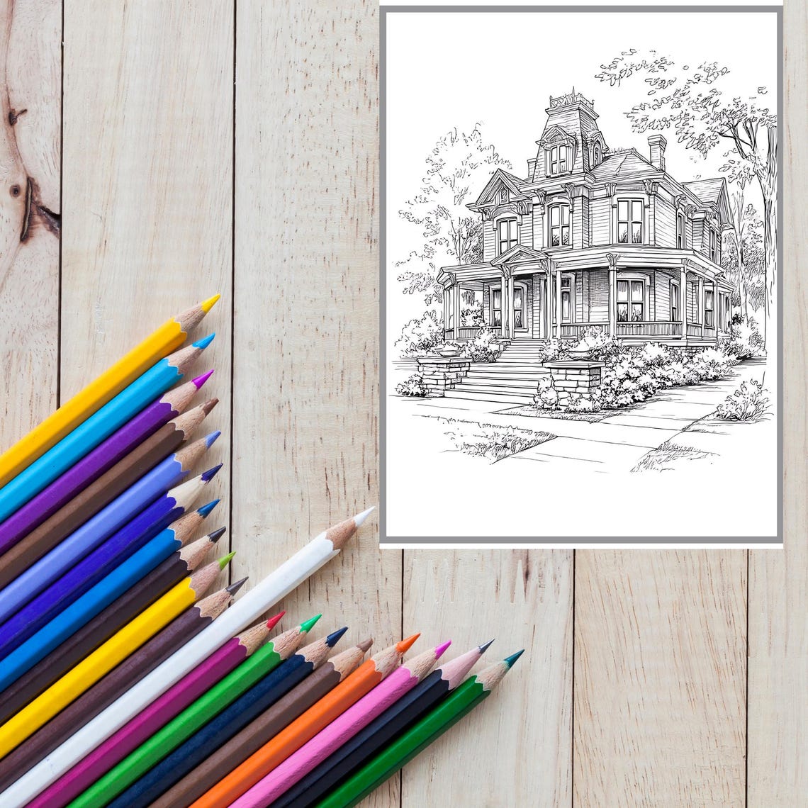 Printable House Coloring Pages: Cozy Cottage, Dream Home (PDF) - Etsy