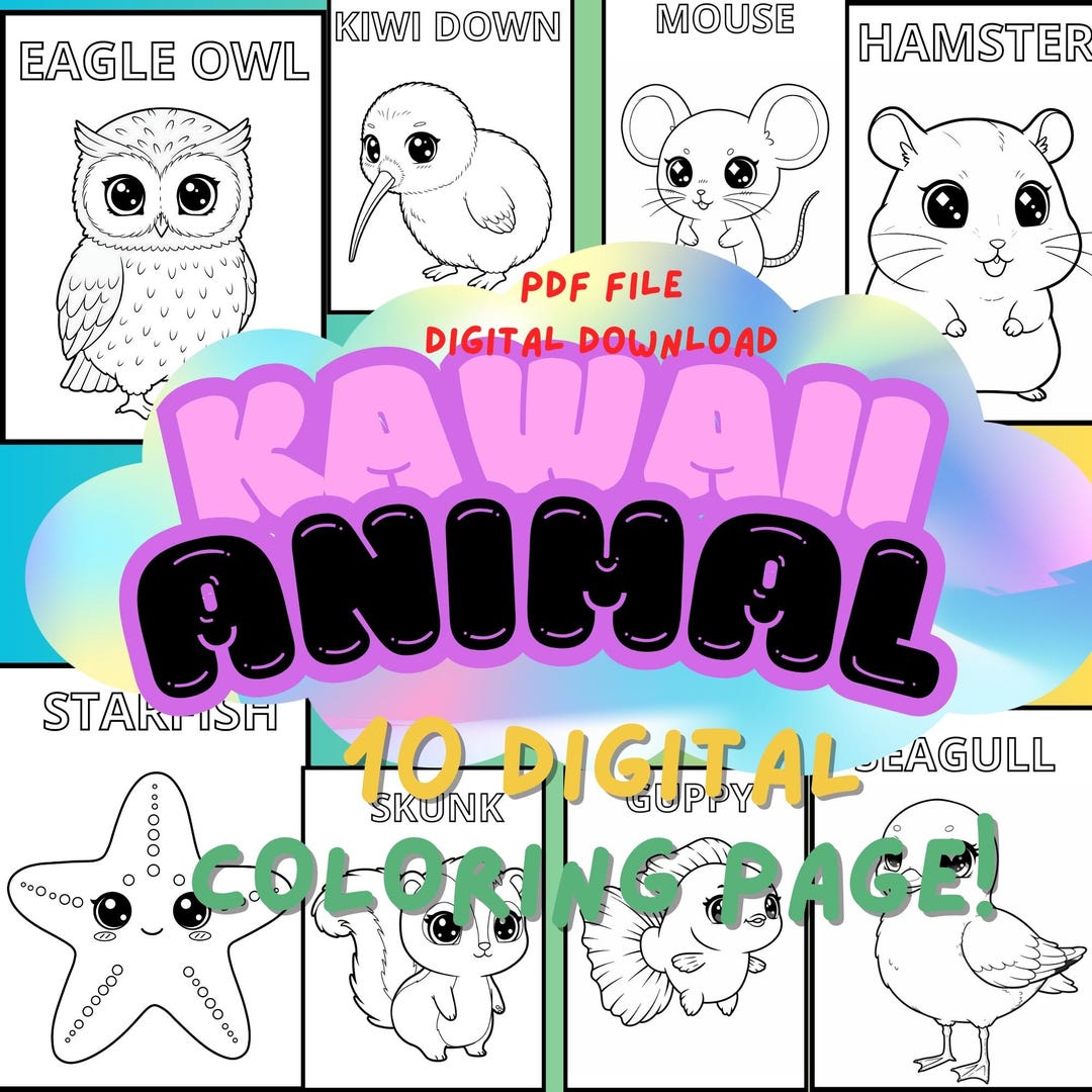 Chibi Animal Coloring Page - Cute & Fun Printable Art for Kids ...