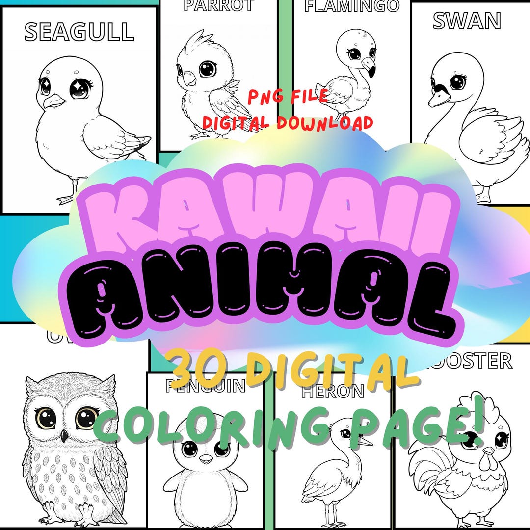 Chibi Birds Coloring Page, Cute and Fun Printable Art for Kids and ...