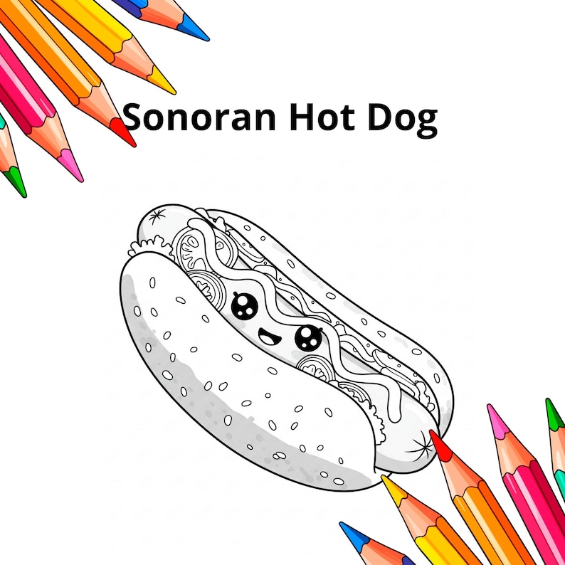 Kawaii Food Coloring Pages | Cute Art Therapy (digital Download) - Etsy