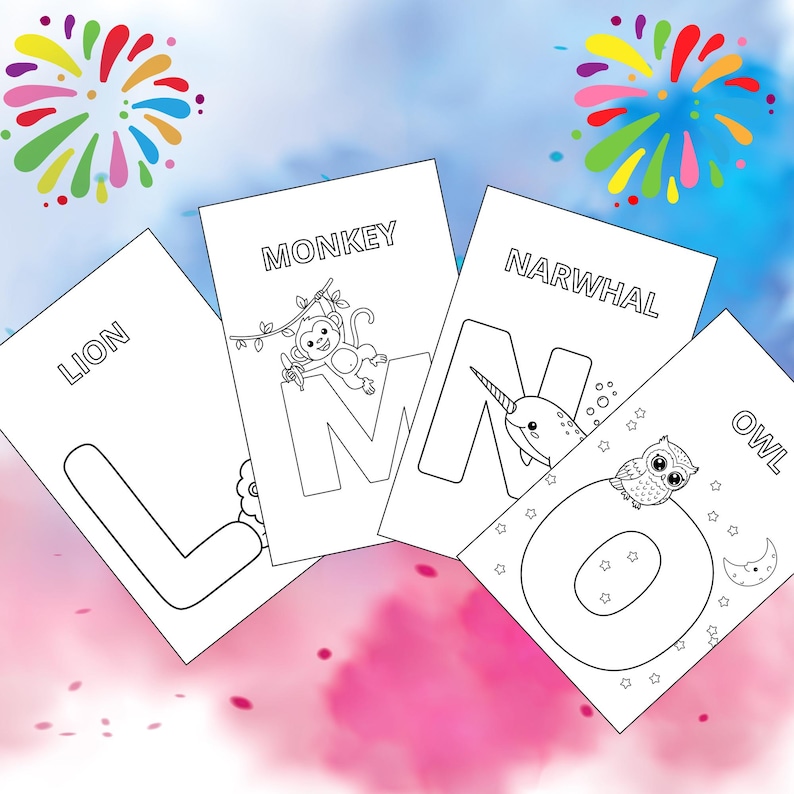 Kawaii Animal Alphabet Coloring Pages: ABC Learning (PDF) - Etsy