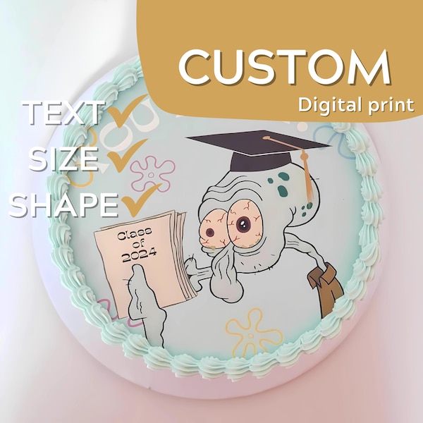 Squidward Graduation Cake - Etsy