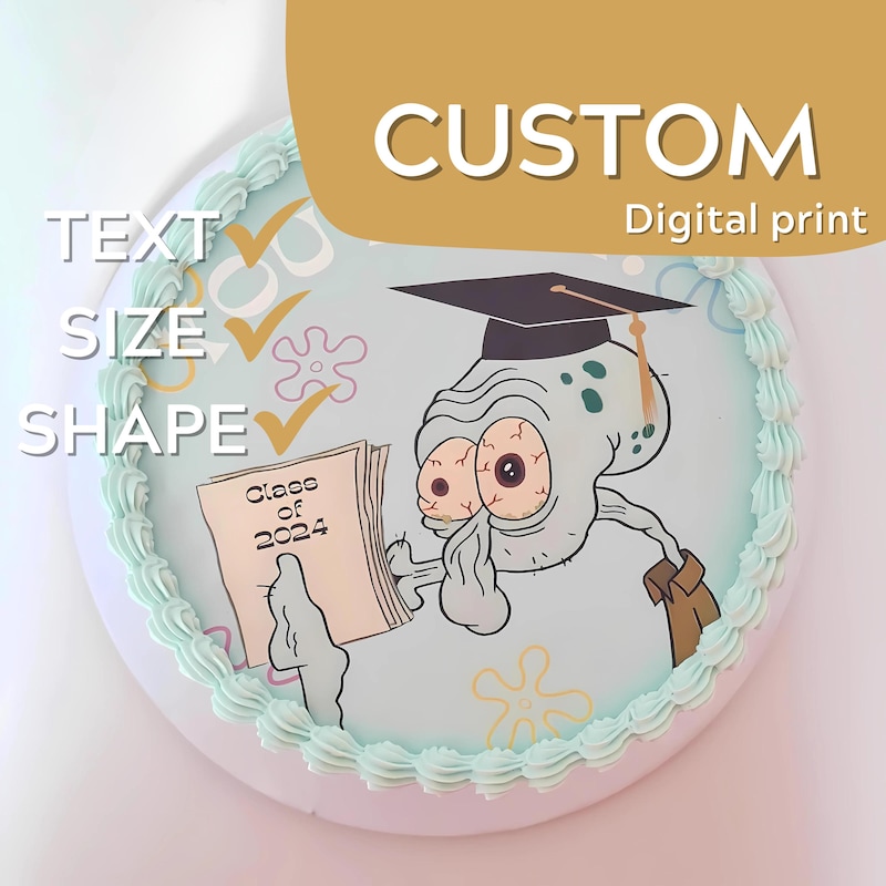 Squidward Graduation Cake - Etsy