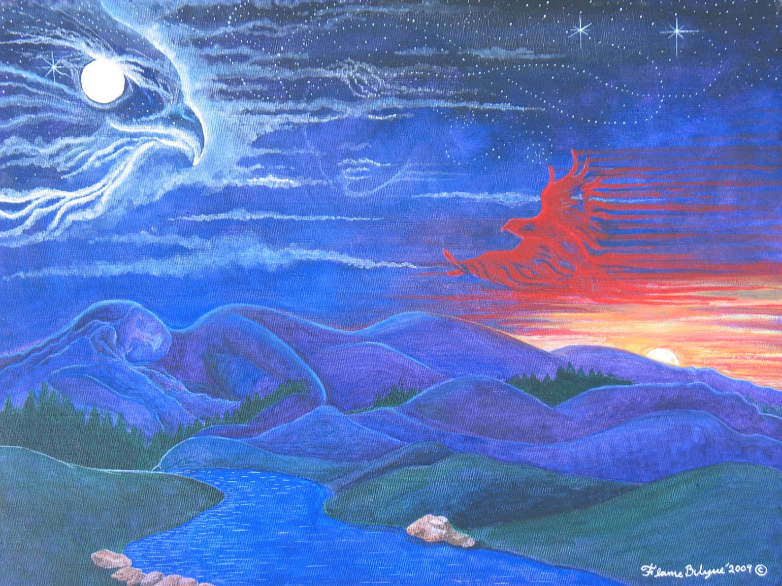 Spirit Name Painting, Native American, Red Hawk, Shamanic Journey ...