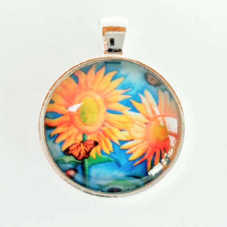 Flutterby Flowers Bright Summer Art Print, Photo Pendant, Notecards ...