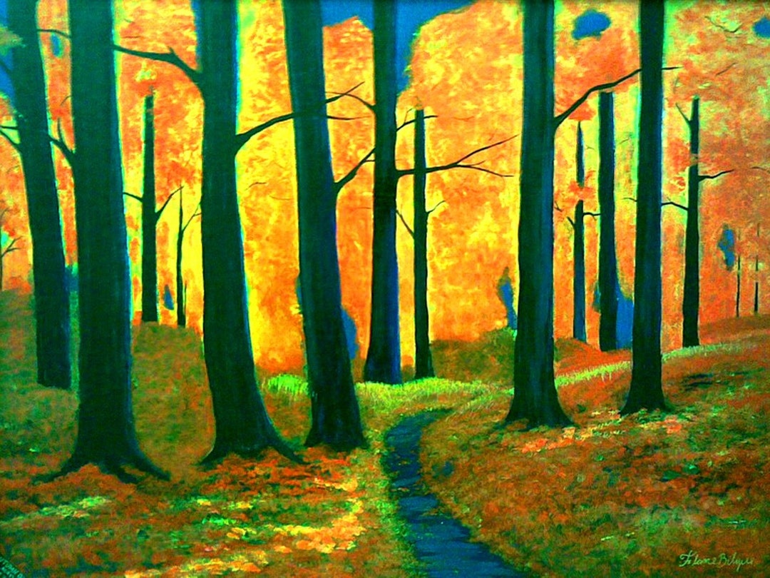 Autumn Forest Path Art Print, Blue Ridge Mountains Landscape - Etsy