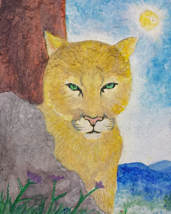 Mountain Lion portraitbig cat wall artblue ridge | Etsy