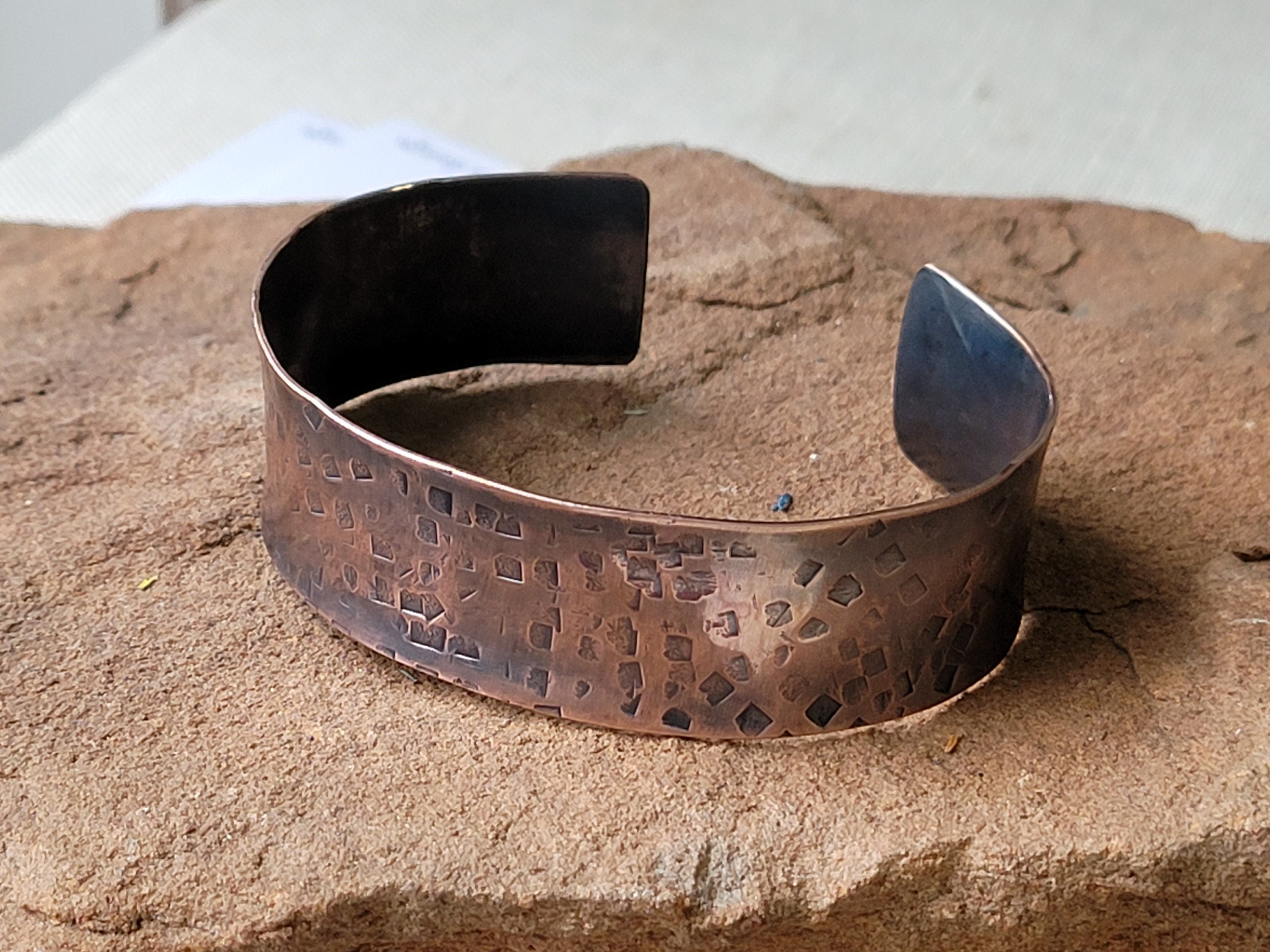 Hammered Copper Cuff Bracelet, Rustic Copper Cuff, Metalwork, Textured ...