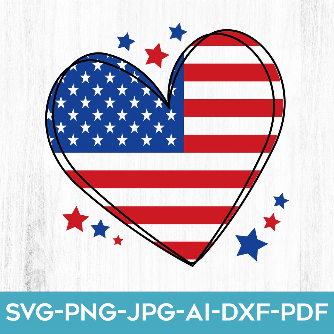 4th of July Heart Svg, Heart SVG, American Heart Flag SVG, Usa American ...