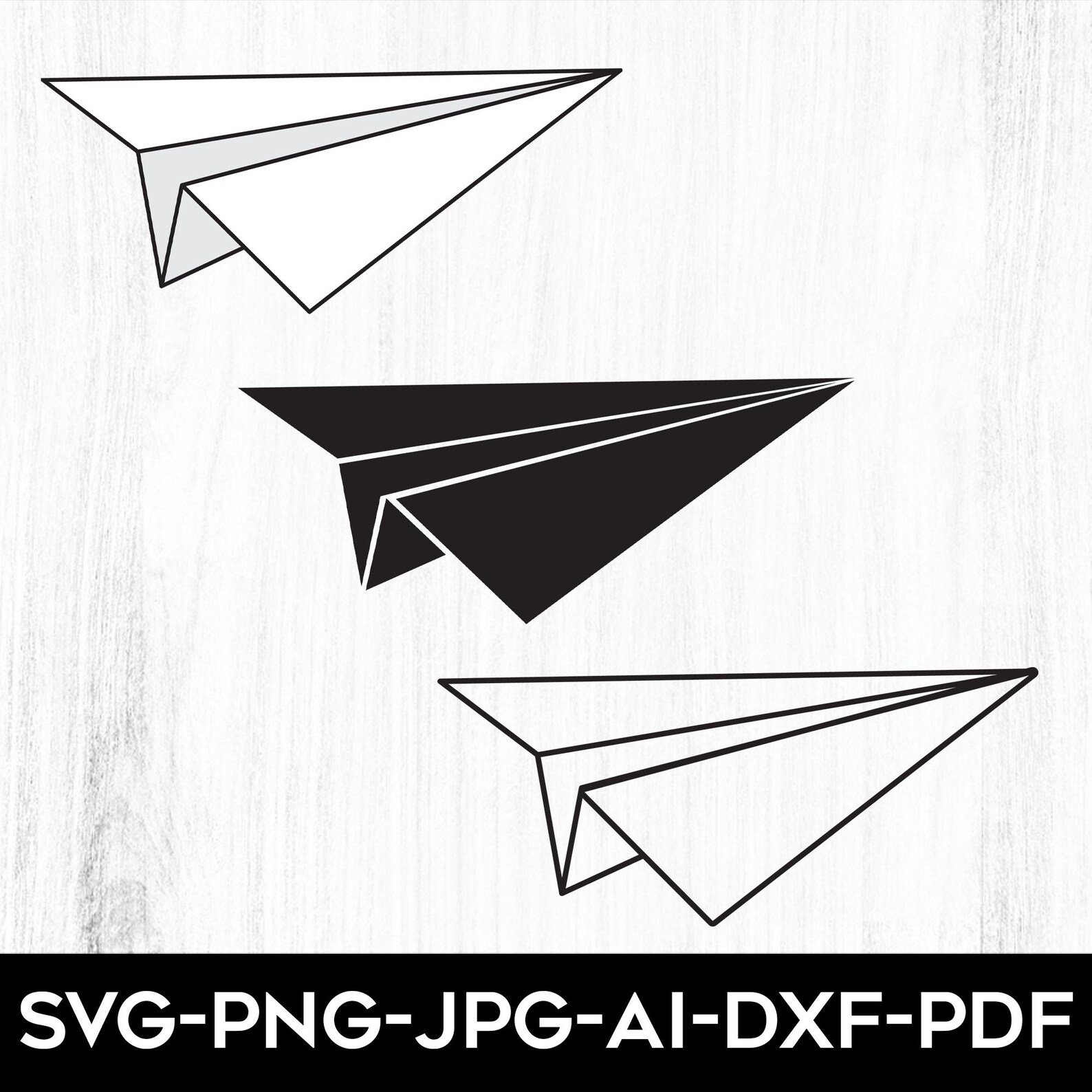 Paper Plane SVG Clipart: School & Office Craft Files (digital Download ...