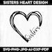Doodle Sisters Heart SVG: Hand-drawn Design (digital Download) - Etsy