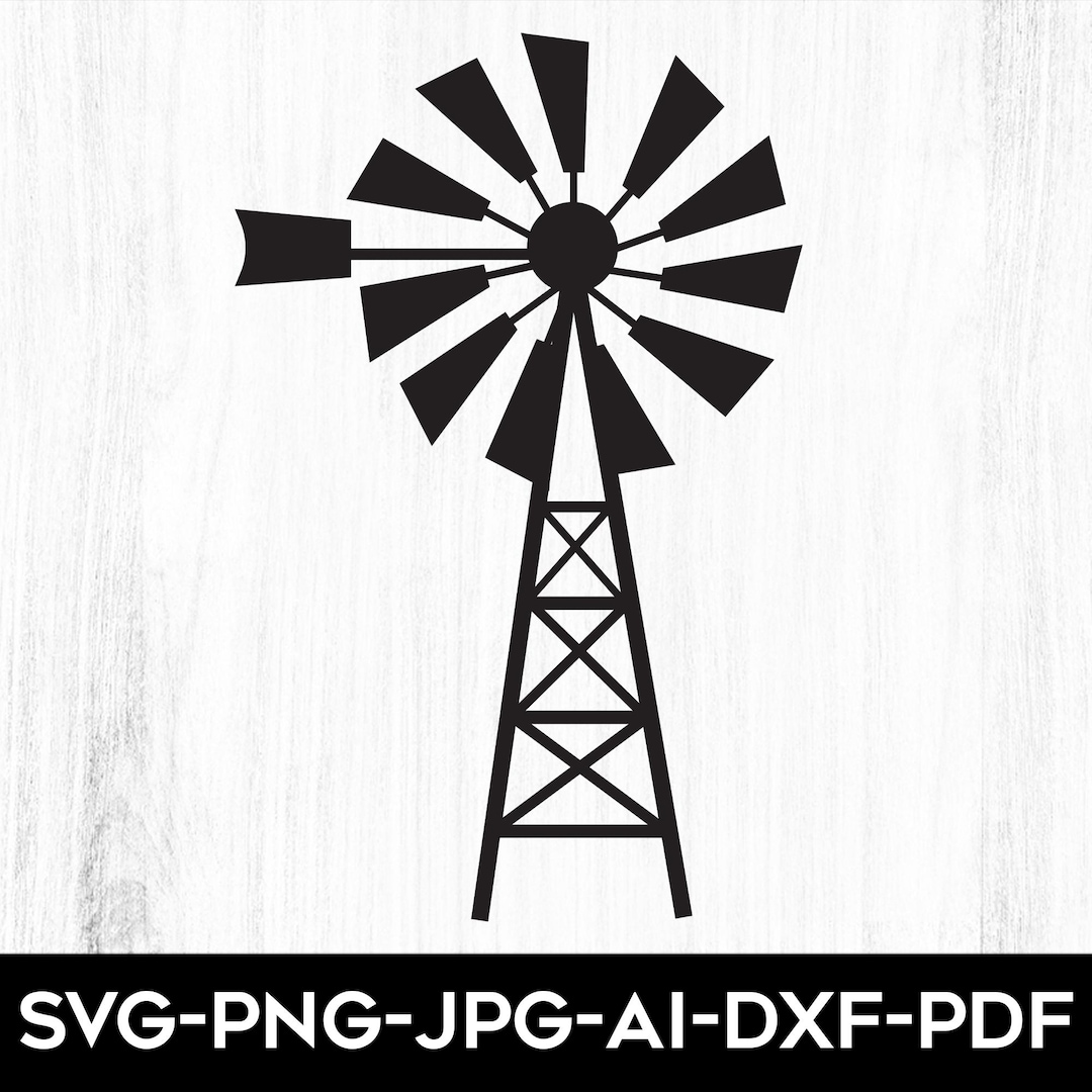Windmill Svg, Windmill Png, Farm SVG, Windmill Silhouette, Windmill ...