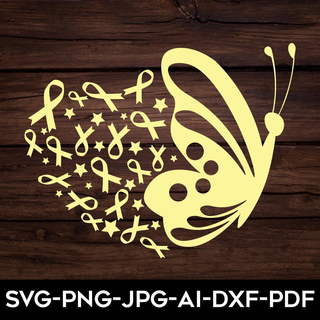 Butterfly Bone Cancer SVG, Bone Cancer, Bone Cancer Ribbon , Sarcoma ...