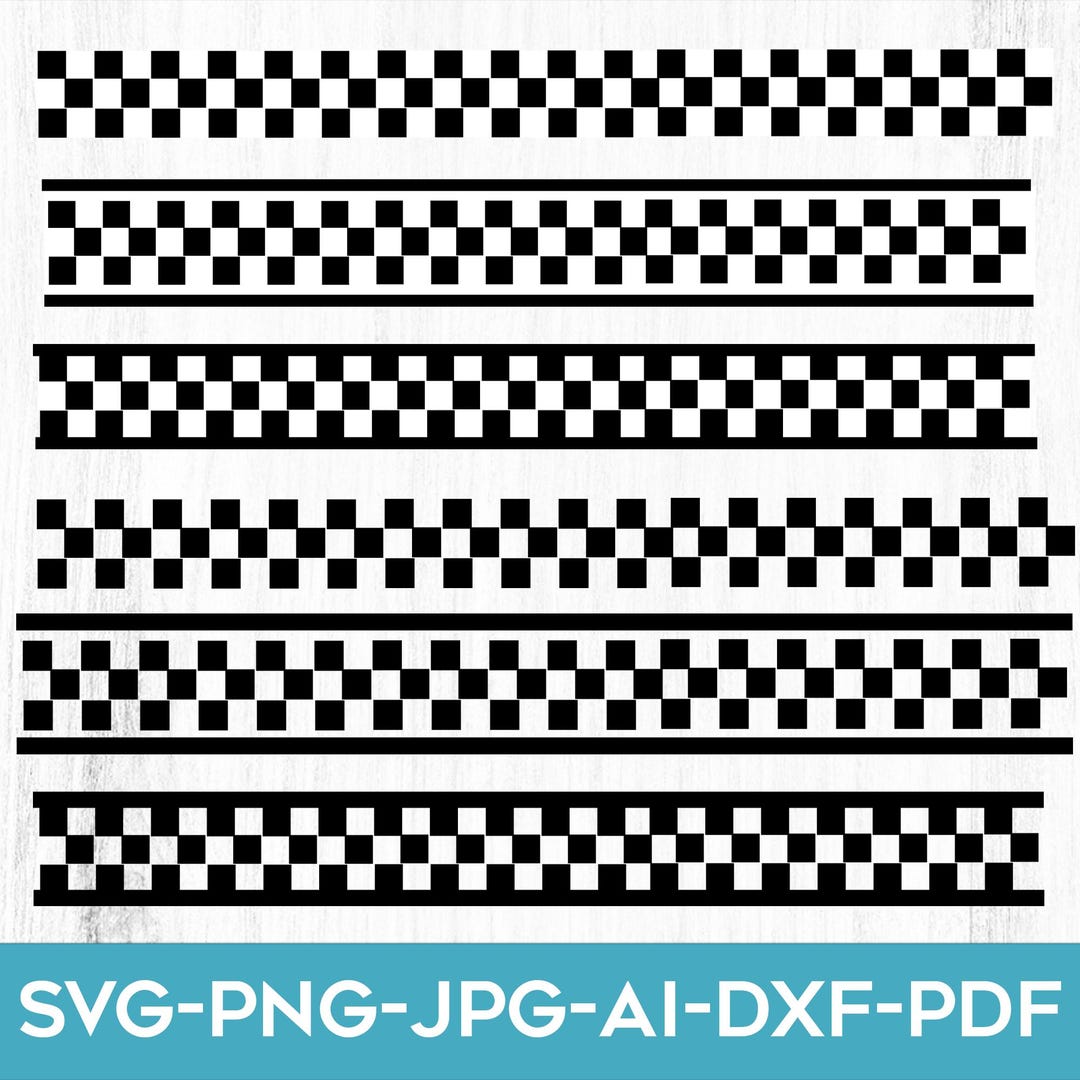 Seamless Racing Stripes Svg, Black and White Racing Checkered Png ...