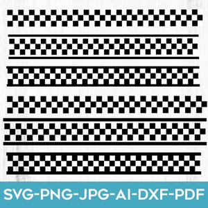 Seamless Racing Stripes Svg, Black and White Racing Checkered Png ...