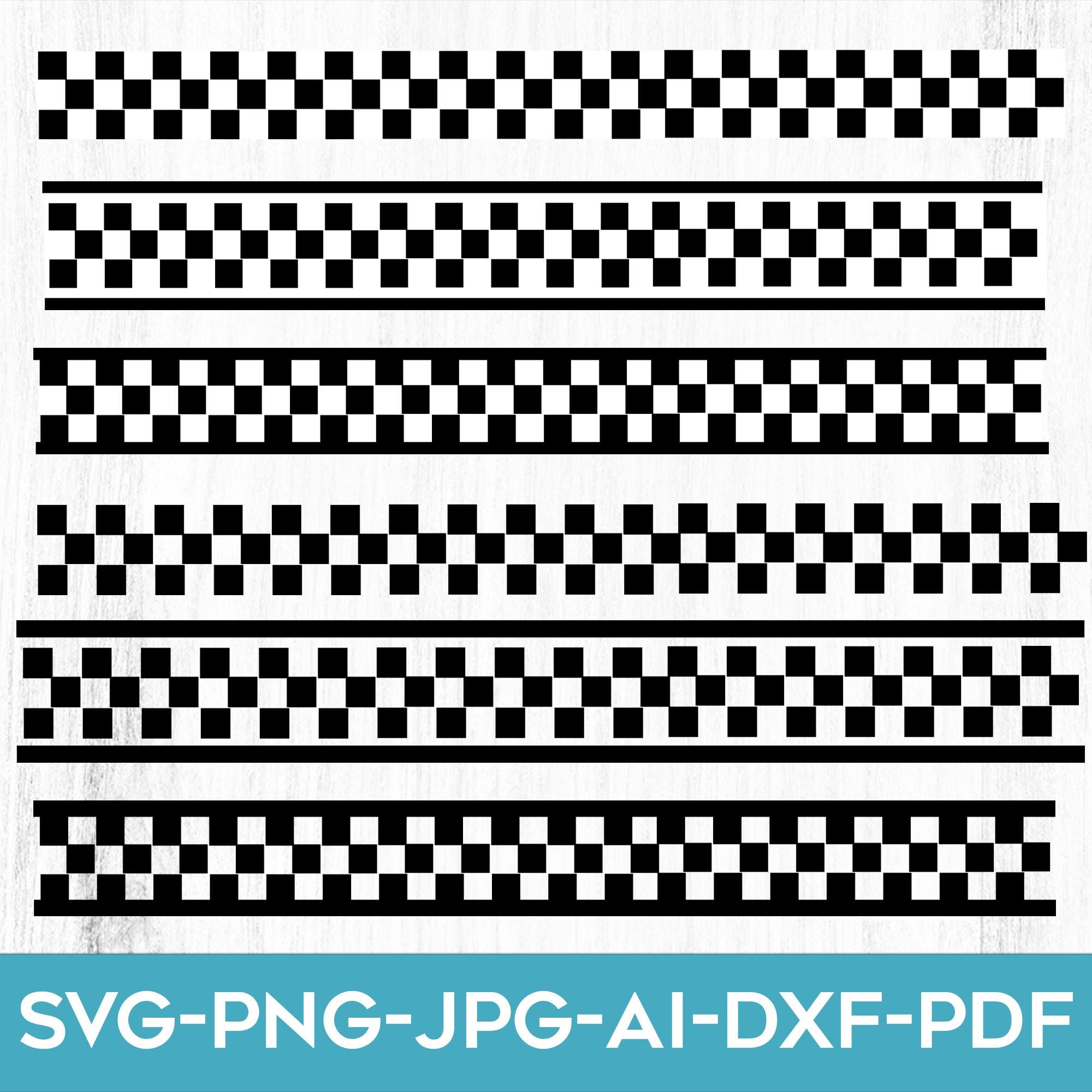 Seamless Racing Stripes Svg, Black and White Racing Checkered Png ...