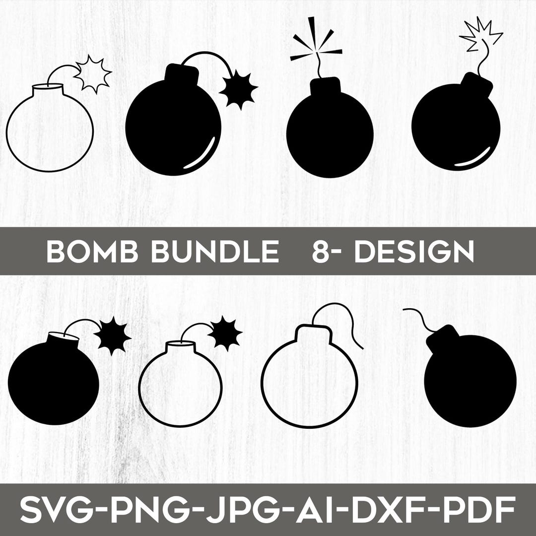 Bomb SVG Bundle: 8 Designs (digital Files) - Etsy