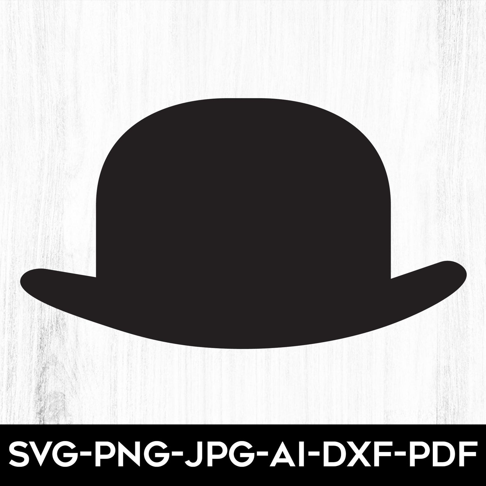 Retro Bowler Hat SVG: Gentleman Clipart, Cricut Cut File (digital ...