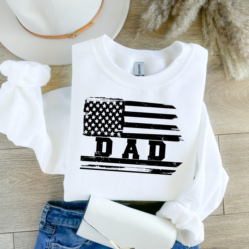 Dad Distressed American Flag SVG: Patriotic Cut File (digital Download ...