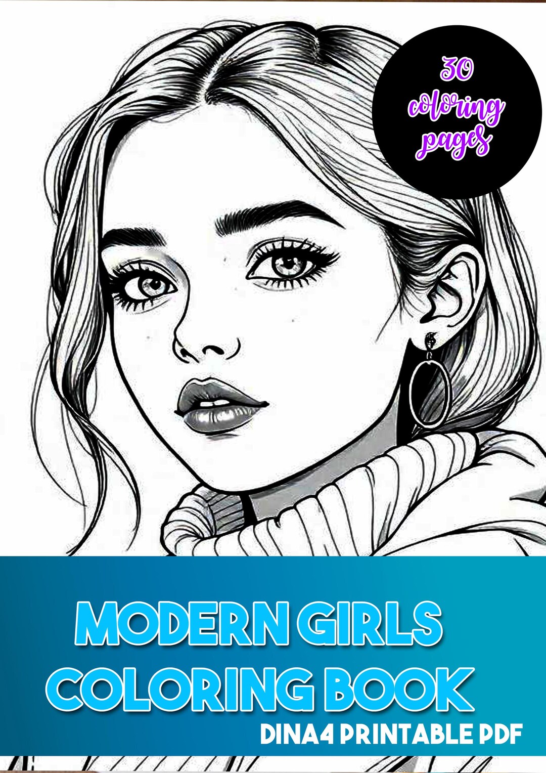 30 Modern Girls | Coloring Sheets | Anti-stress Coloring Book for ...