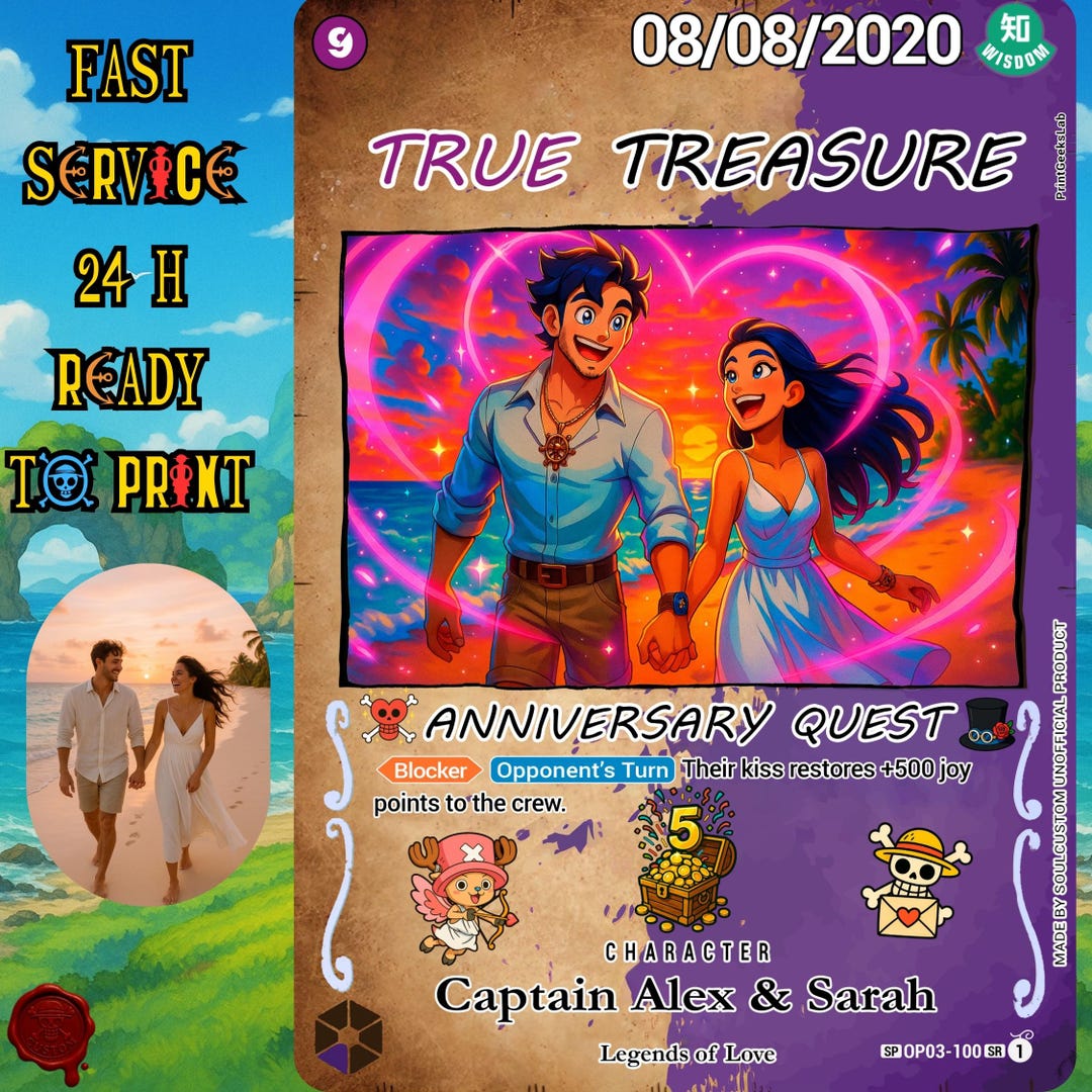 Personalized One Piece Anime TCG Card, Custom Couple Portrait, St ...