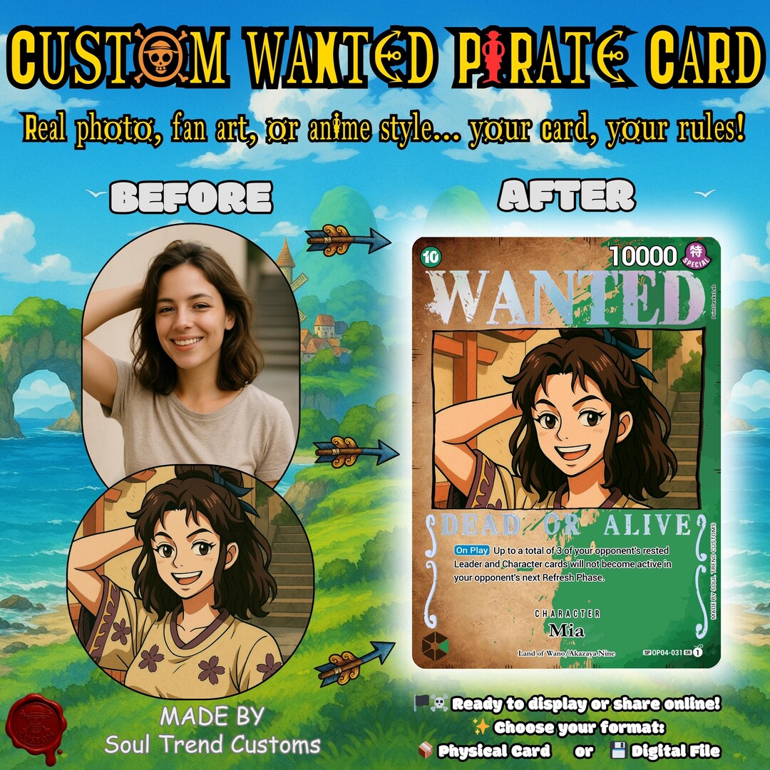 Personalized One Piece Couple Wanted Card, New Official TCG Templates ...