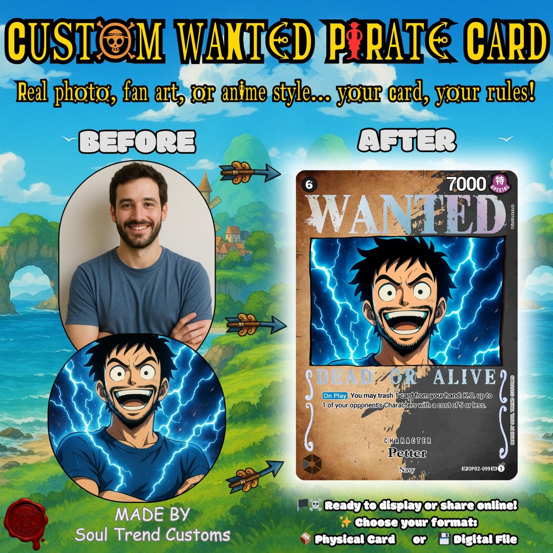 Personalized One Piece Anime TCG Card: Custom Couple Portrait - Etsy