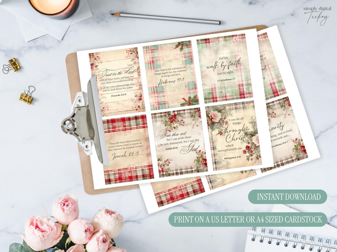 Vintage Christmas Scripture Cards: KJV Bible Verses (printable) - Etsy