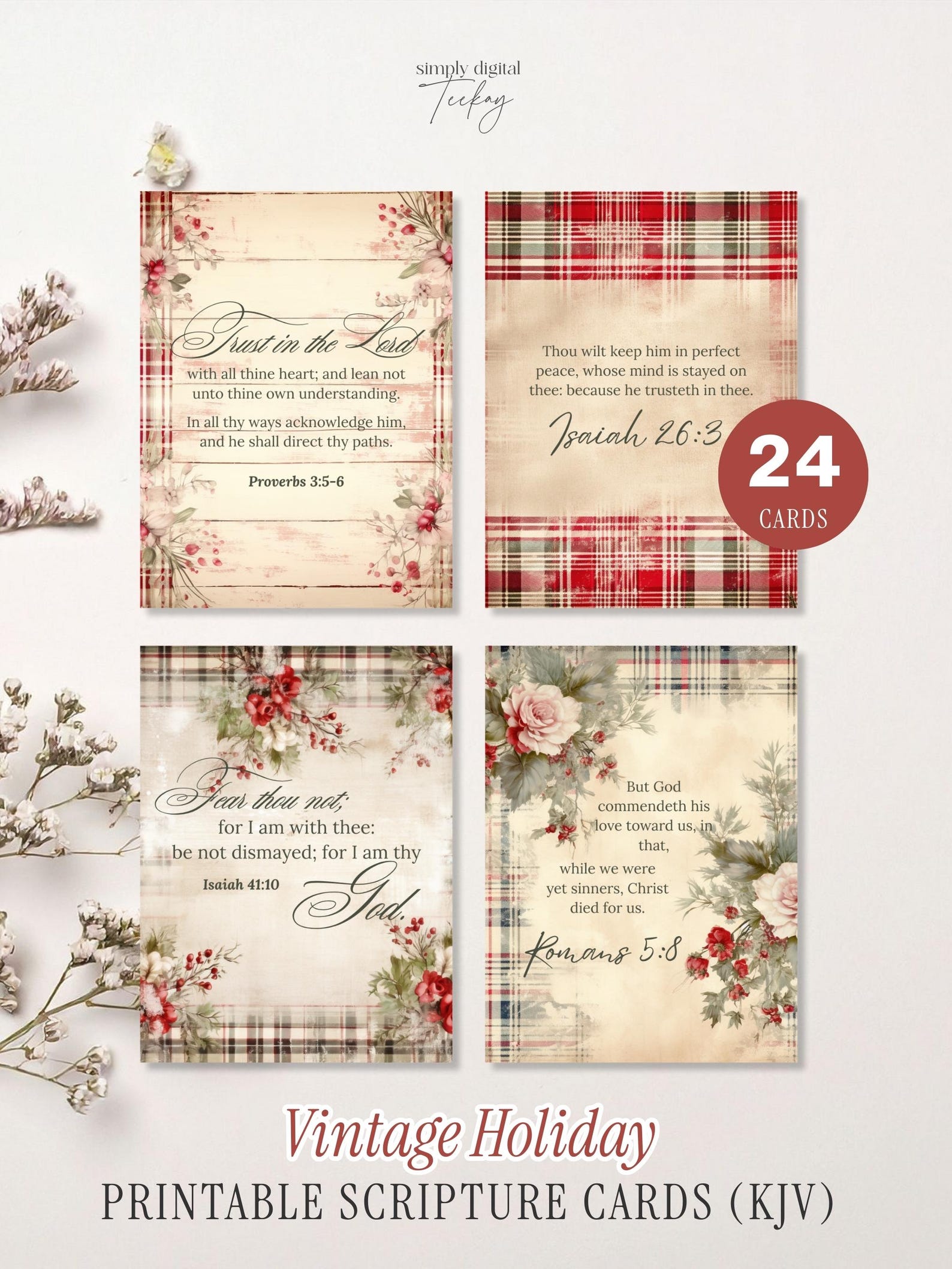 Vintage Christmas Scripture Cards: KJV Bible Verses (printable) - Etsy
